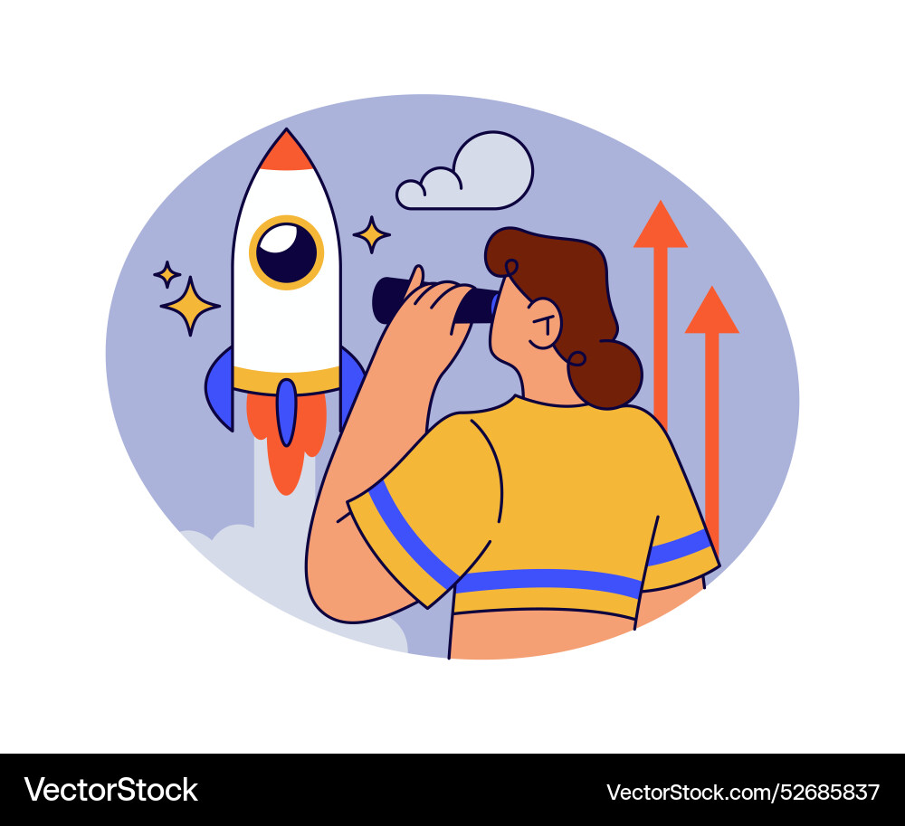 Business startup launching control Royalty Free Vector Image