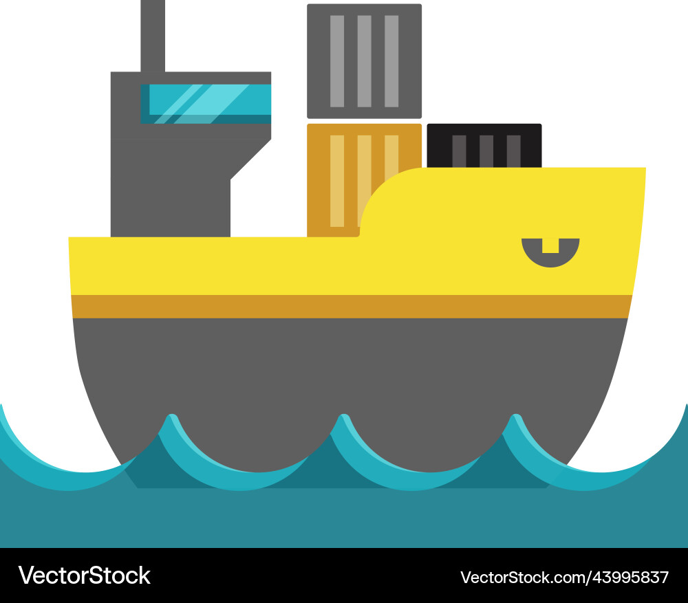 Cargo ship on water icon sea container shipping Vector Image