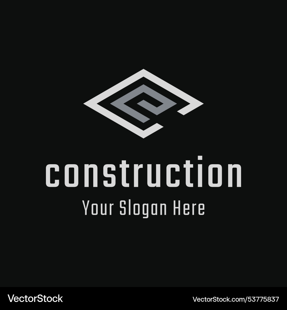Ce or ec construction logo Royalty Free Vector Image