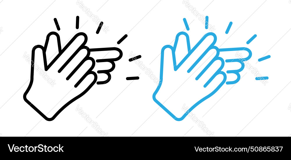 Clapping hands icon set congratulation and cheers Vector Image