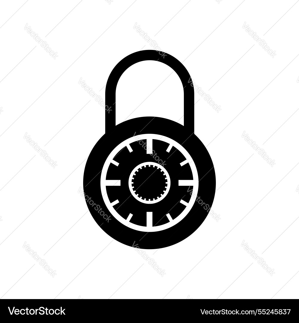 Combination Dial Padlock Icon Royalty Free Vector Image
