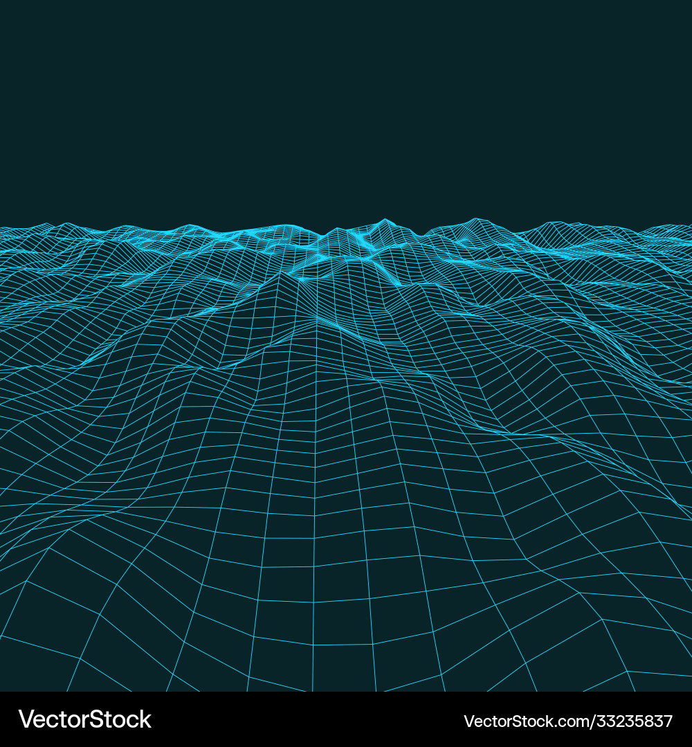 Cyber Geometric Landscape Royalty Free Vector Image