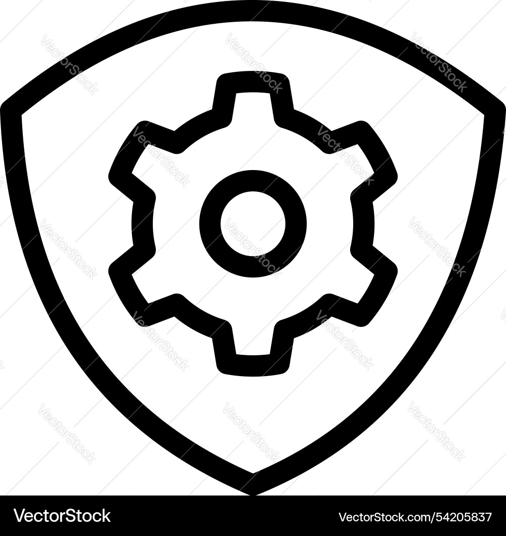 Icon shield gear setting Royalty Free Vector Image