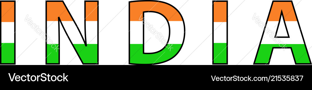 India lettering typographic design Royalty Free Vector Image