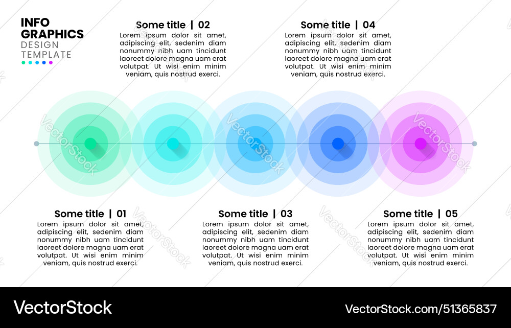 Infographic template horizontal line with 5 Vector Image