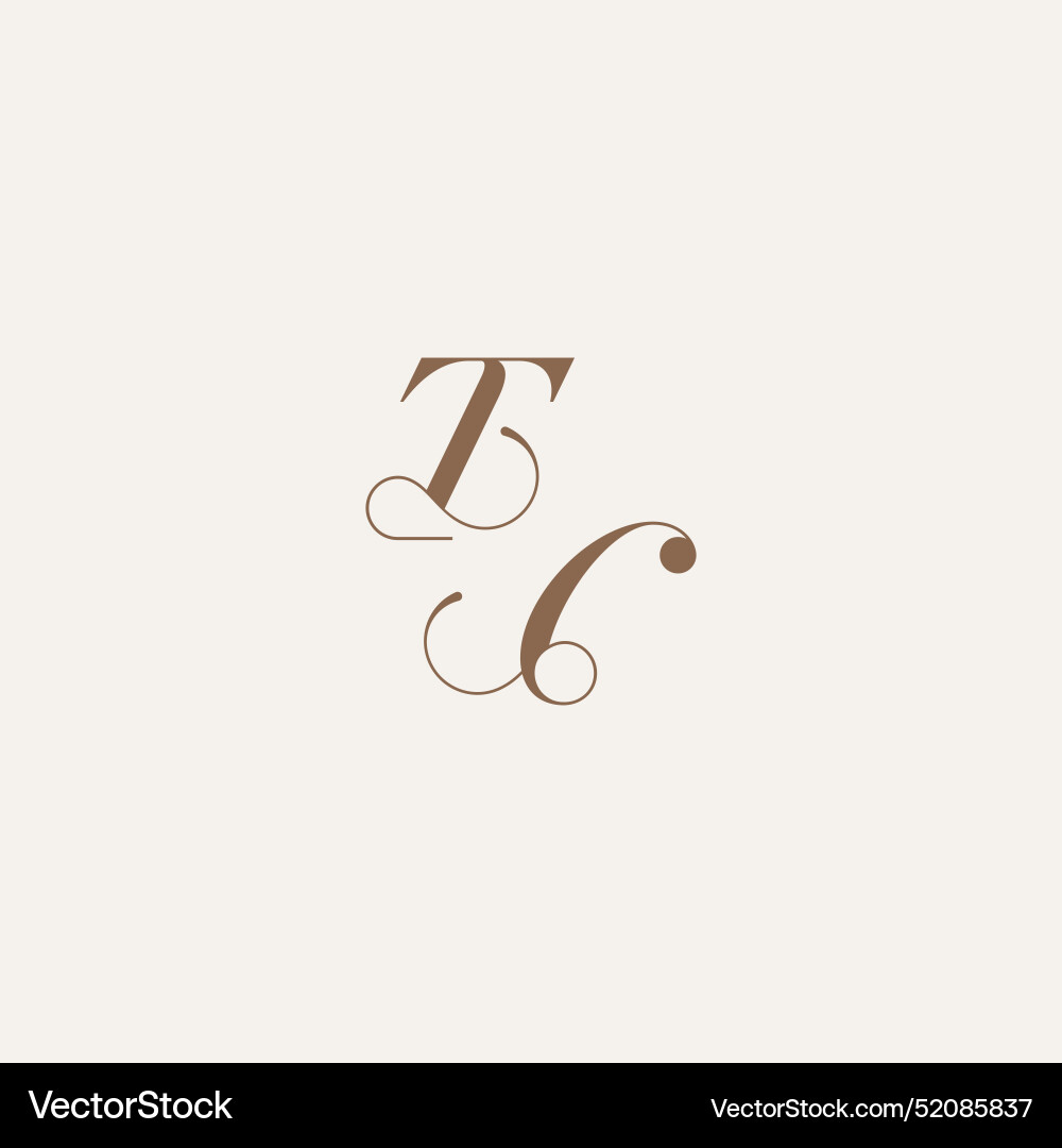 Initial monogram logo wedding concept design Vector Image