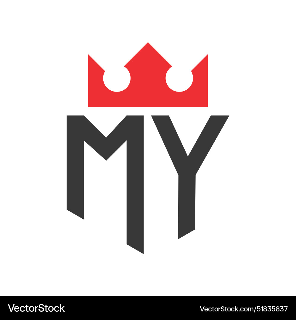 Letter my crown logo Royalty Free Vector Image