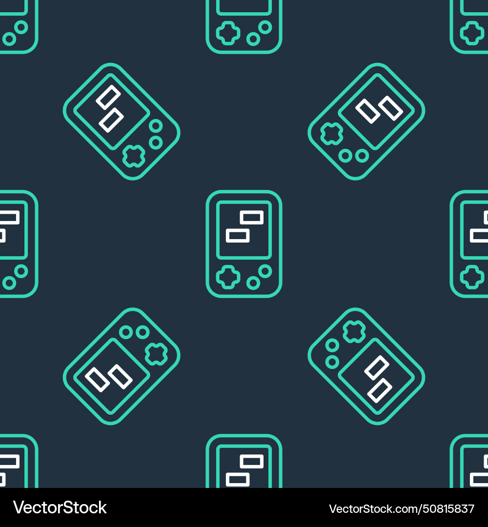 Line portable tetris electronic game icon Vector Image