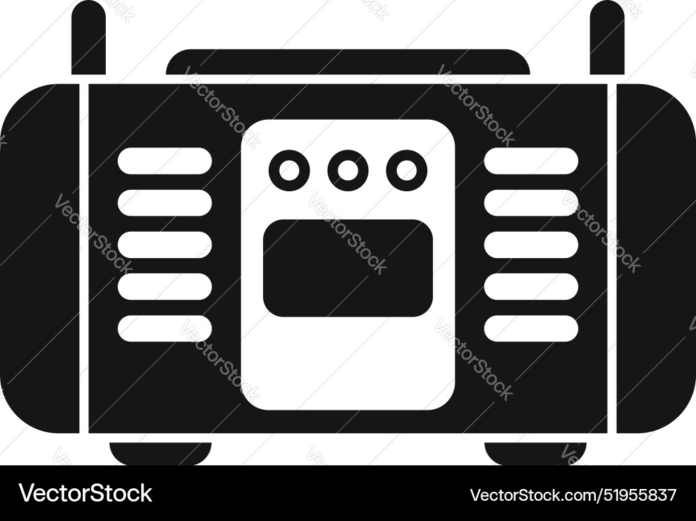 Modern digital radio tuner receiving waves Vector Image