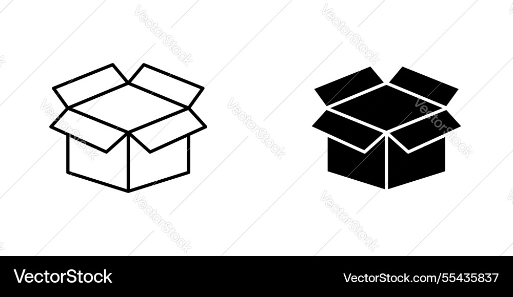 Open box icons thin line designs Royalty Free Vector Image