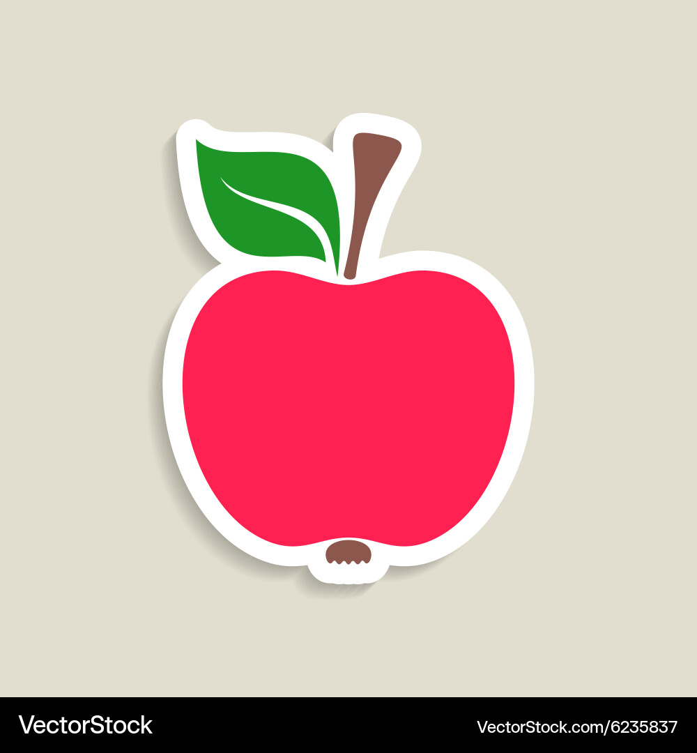 Red apple label Royalty Free Vector Image - VectorStock