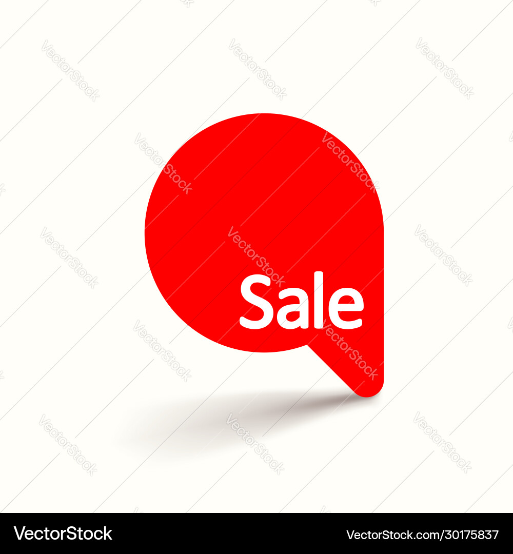 Red round label on white with shadow Royalty Free Vector