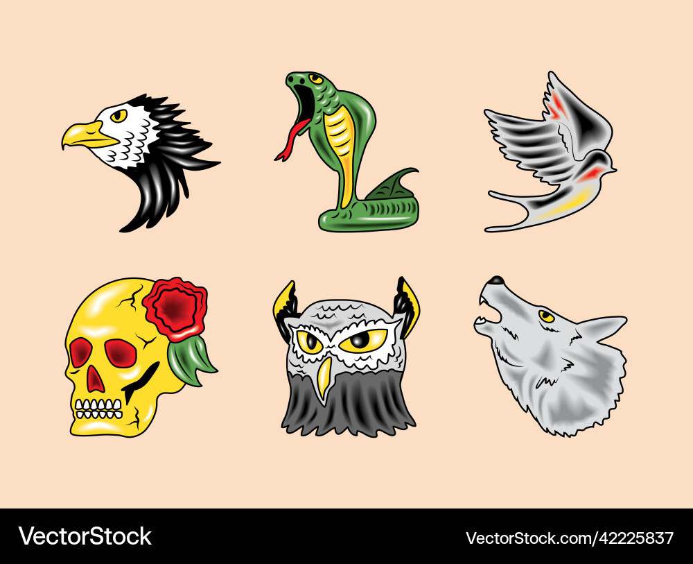 Tattoo old school Royalty Free Vector Image - VectorStock