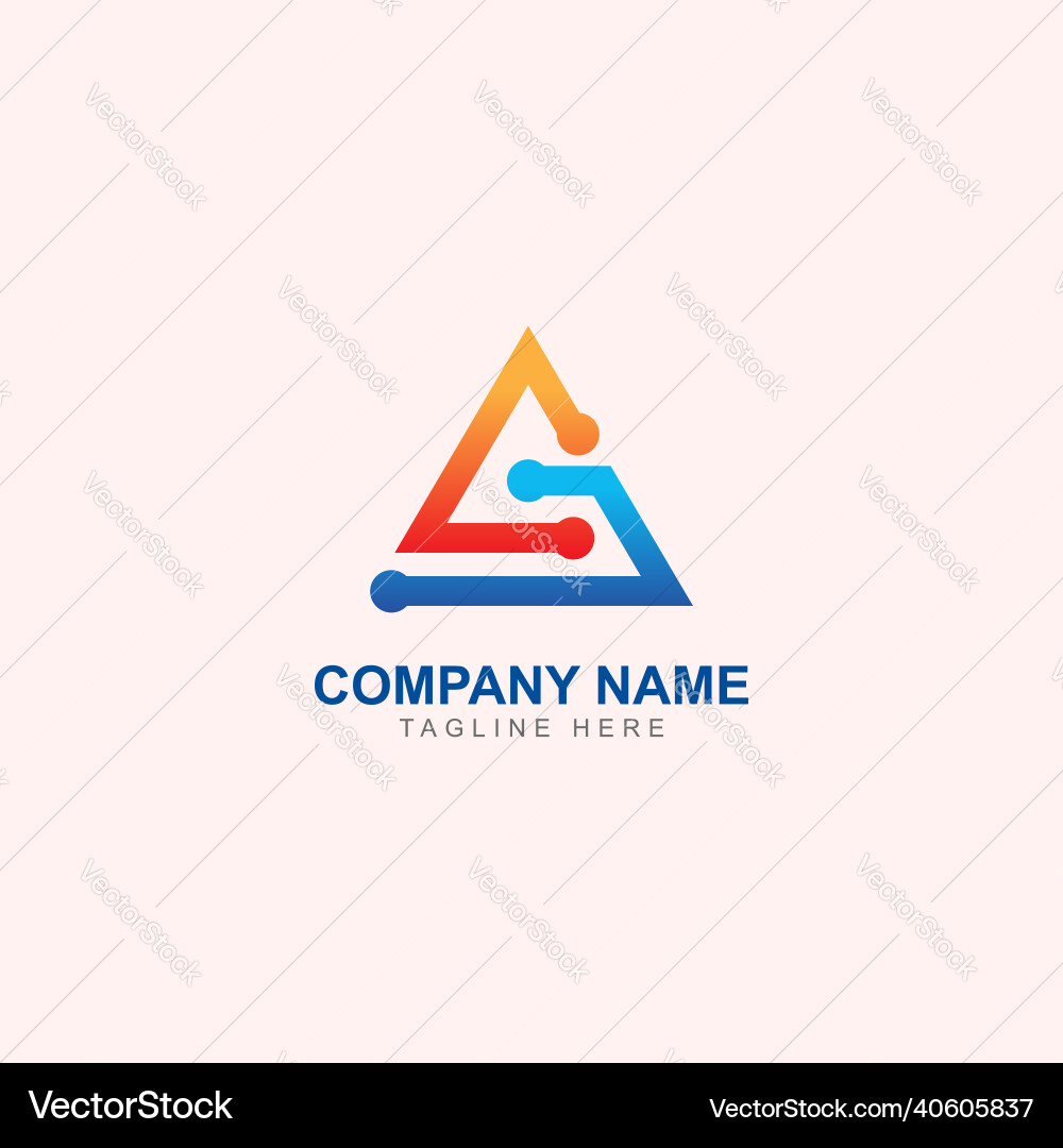 Triangle s initial colored logo Royalty Free Vector Image