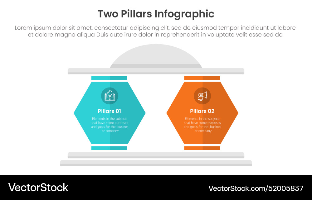 Two pillars framework with ancient classic Vector Image