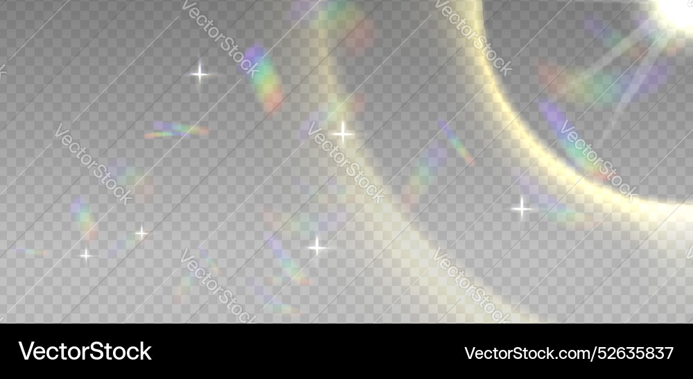 Warm white sun light flares with transparent Vector Image