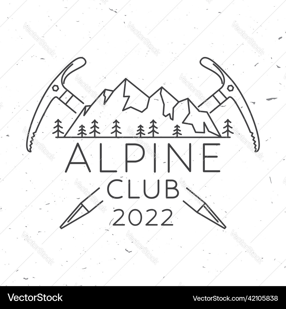 Alpine club badge concept Royalty Free Vector Image