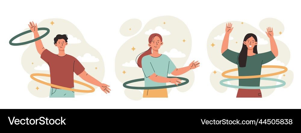 Hula hoop activity Royalty Free Vector Image - VectorStock