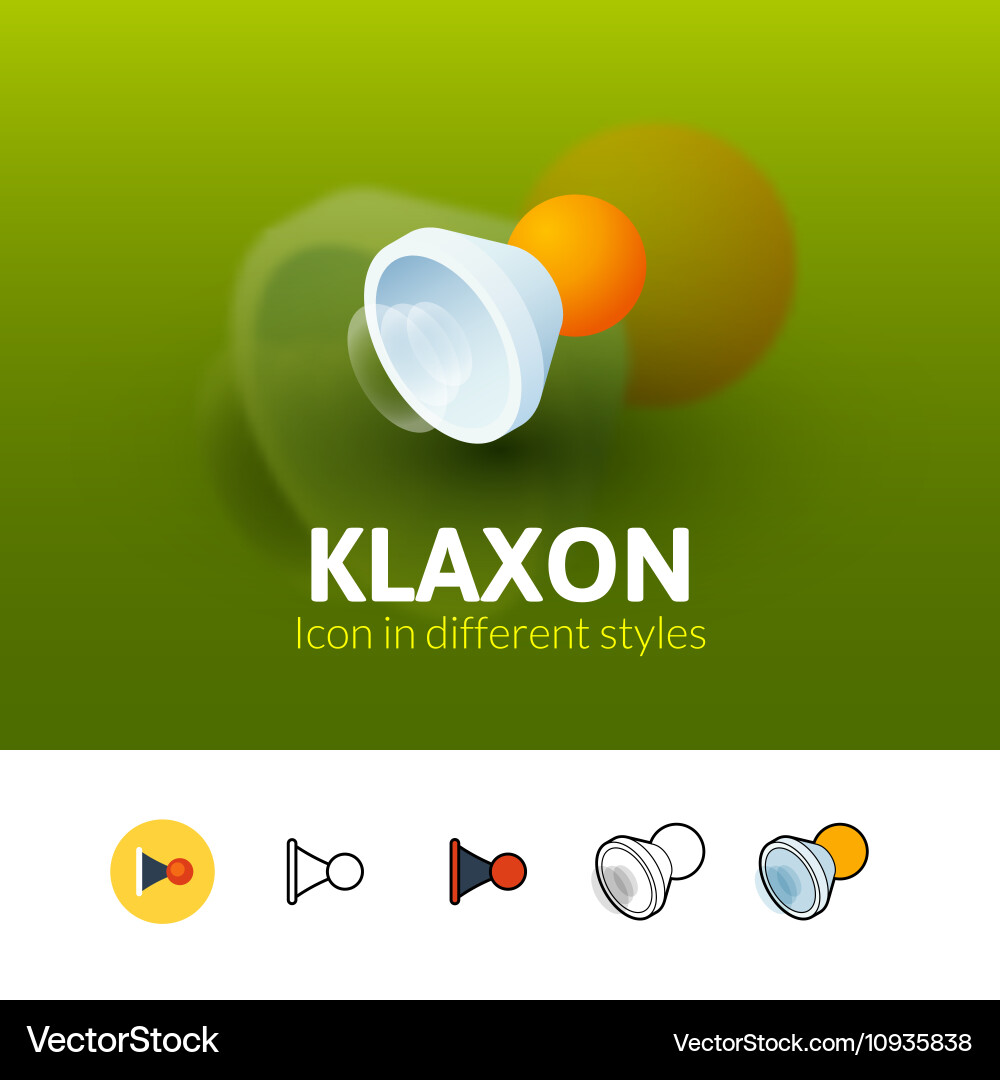 Klaxon icon in different style Royalty Free Vector Image