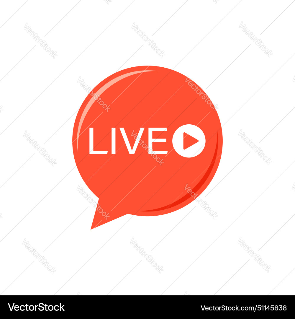 Live stream button icon in flat style webinar Vector Image