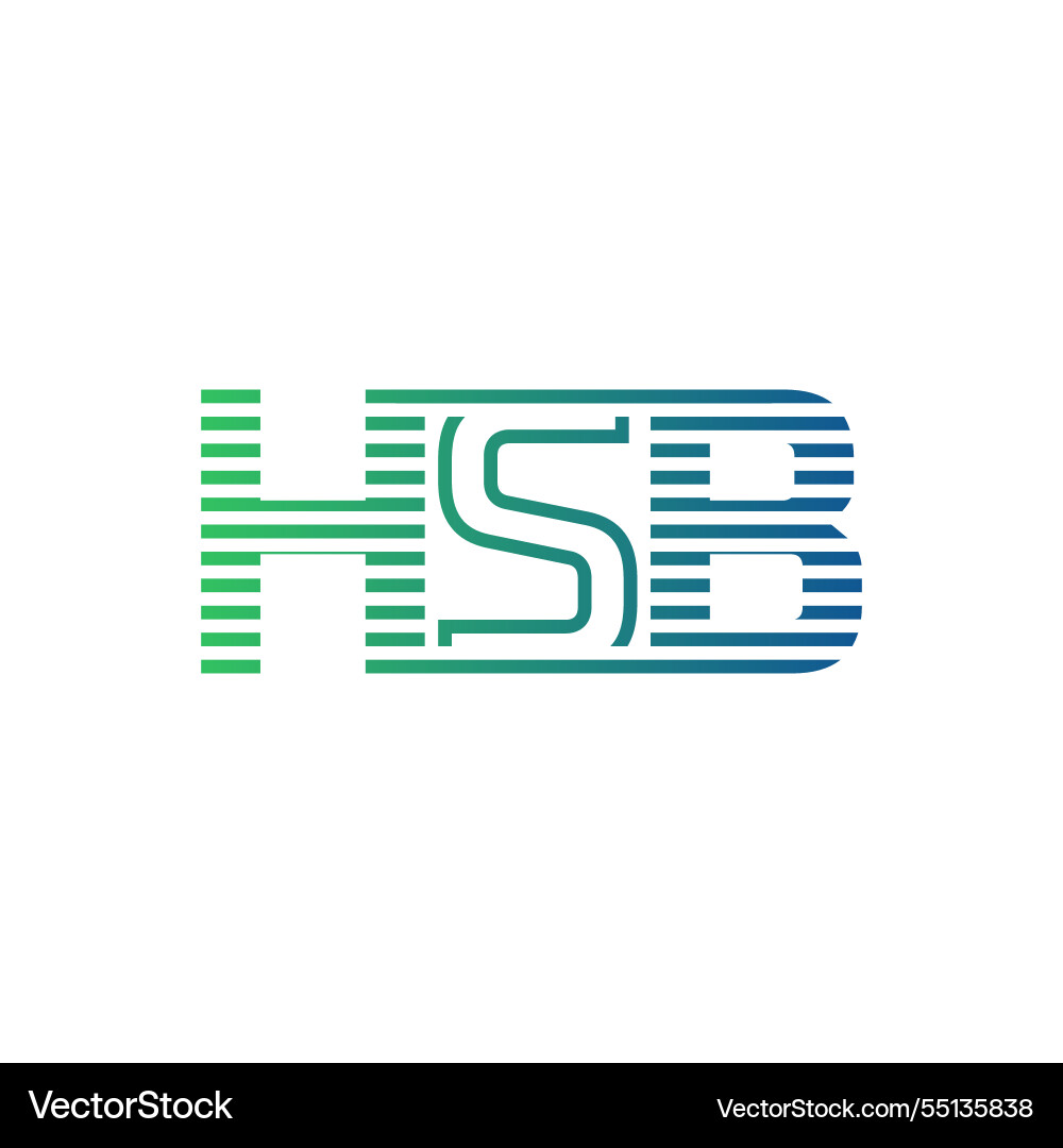 Modern hsb logo design letter minimalist Vector Image