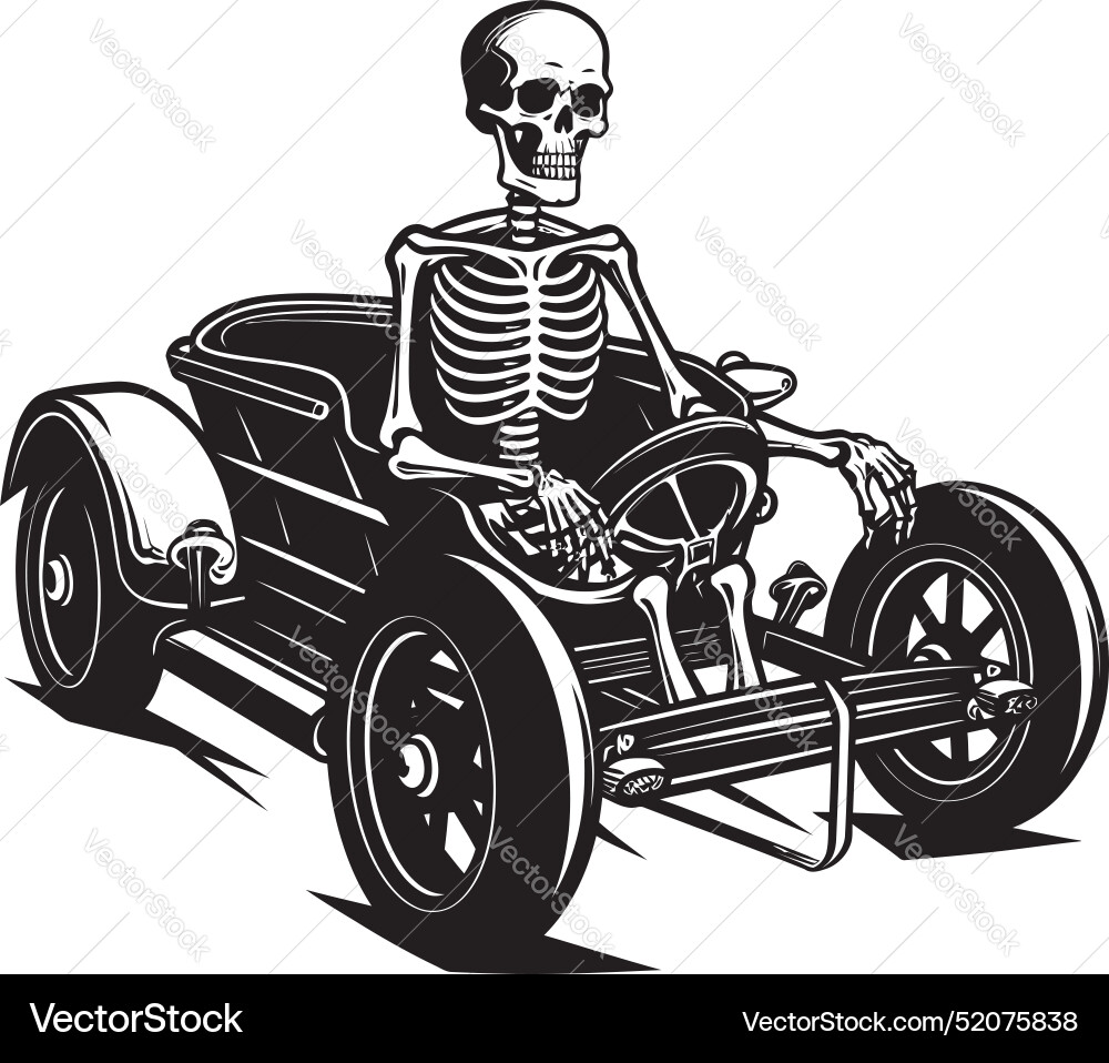 Skele swift skeleton driving car bone bullet Vector Image