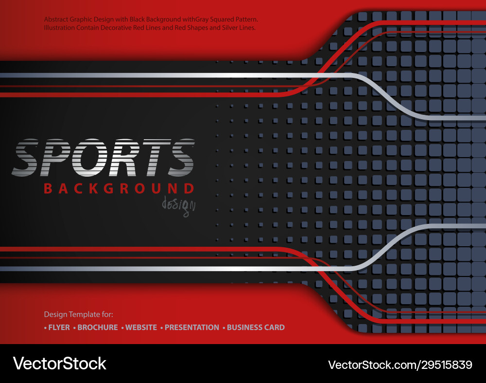 Abstract red-black background in sport design Vector Image
