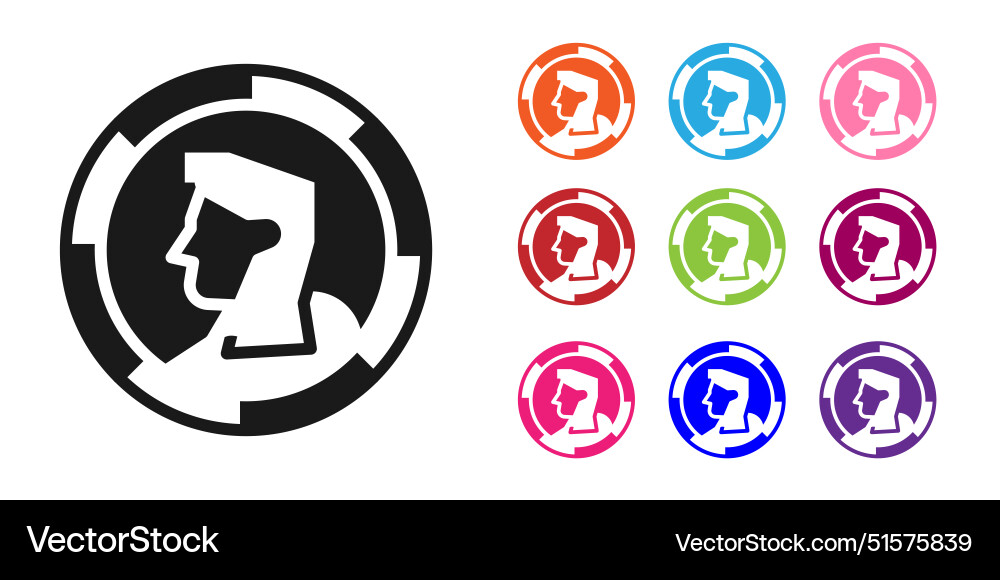 Black ancient coin icon isolated on white Vector Image