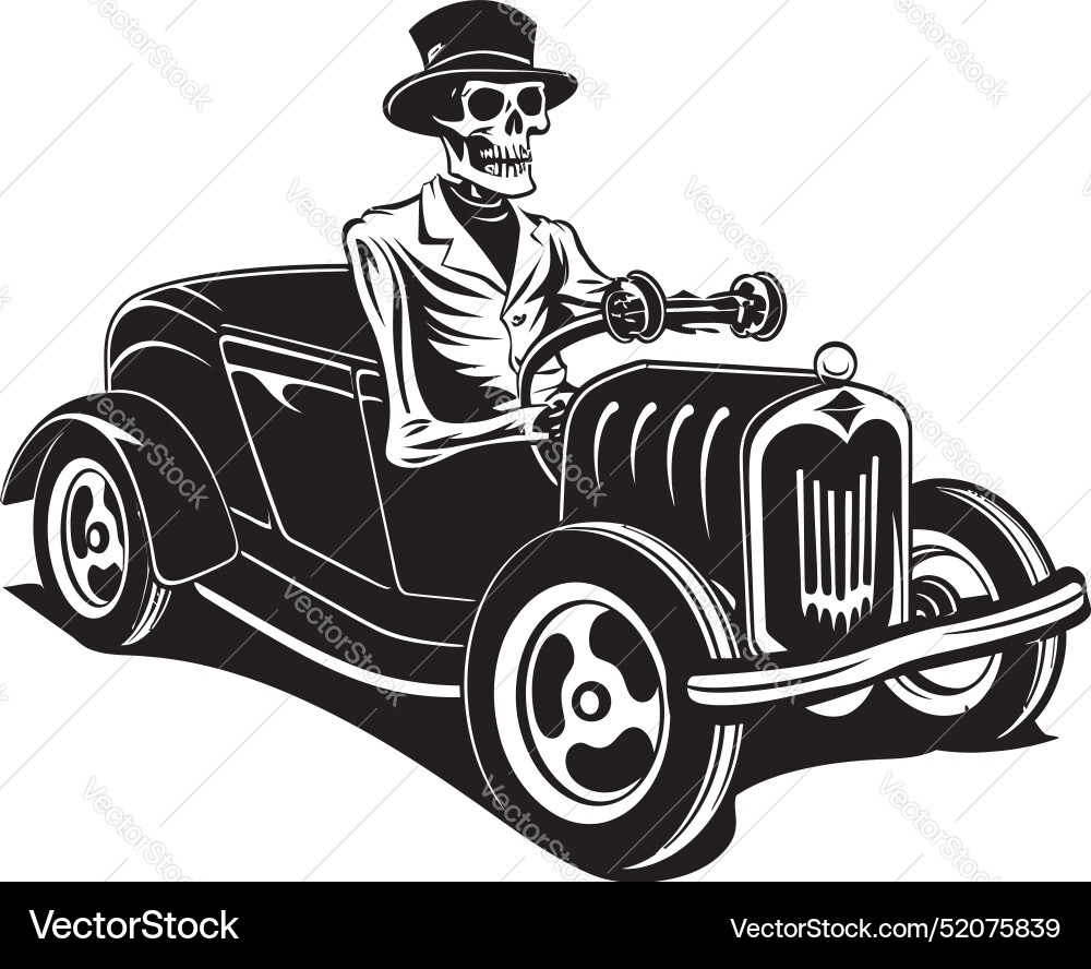 Bone bullet car with skeleton icon design phantom Vector Image