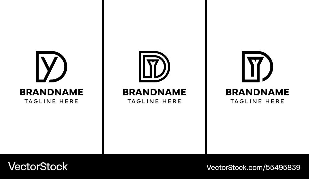 Buchstaben dy monogram logo set passend für jede Vektorbild