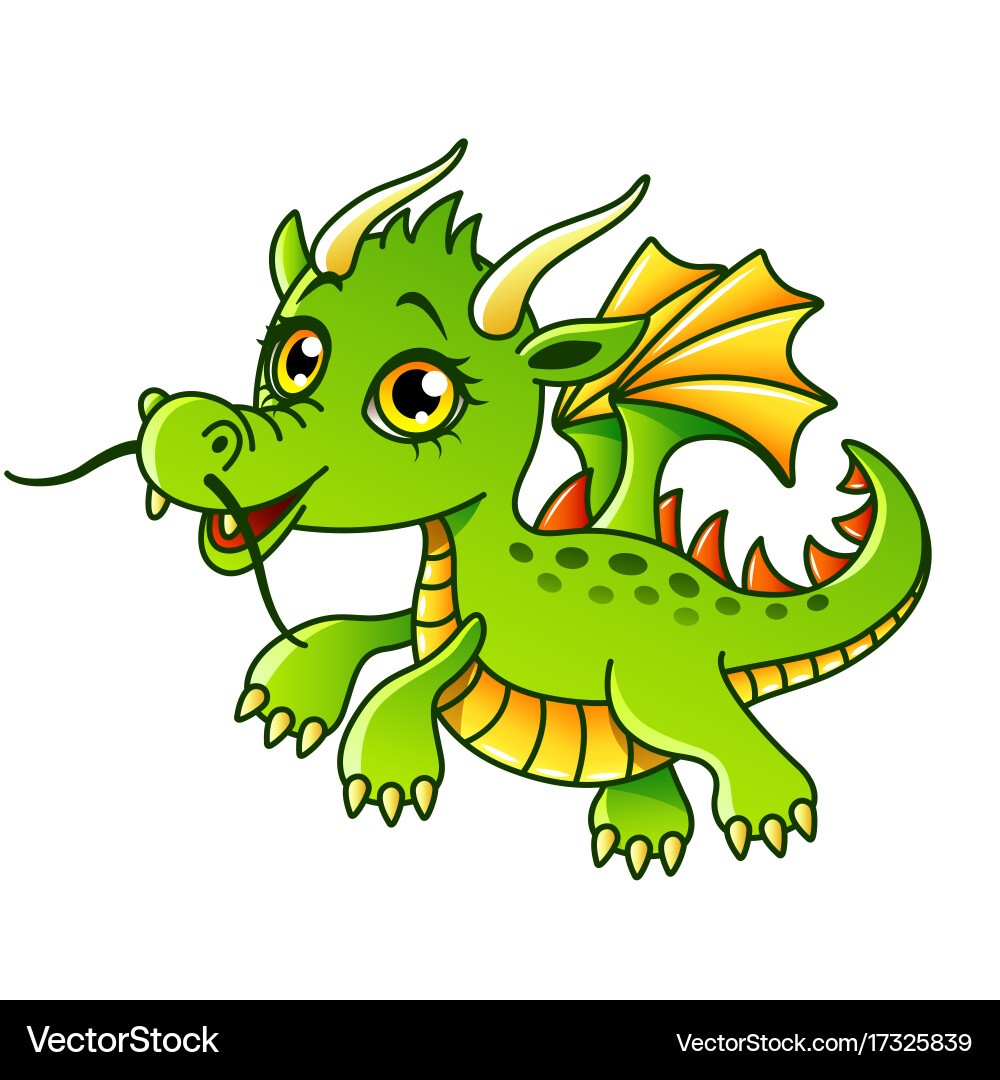 Cartoon dragon isolated Royalty Free Vector Image