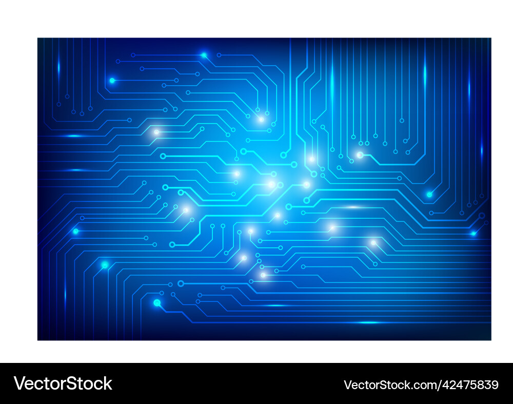 Circuit board technology blue pattern abstract Vector Image