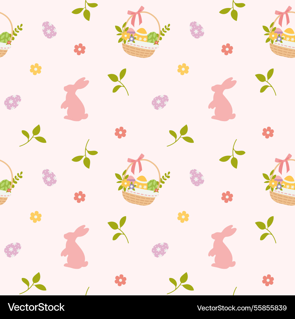 Cute easter seamless pattern with eggs Royalty Free Vector