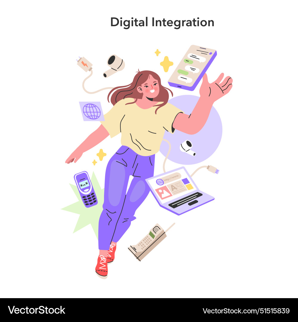Digital integration concept Royalty Free Vector Image