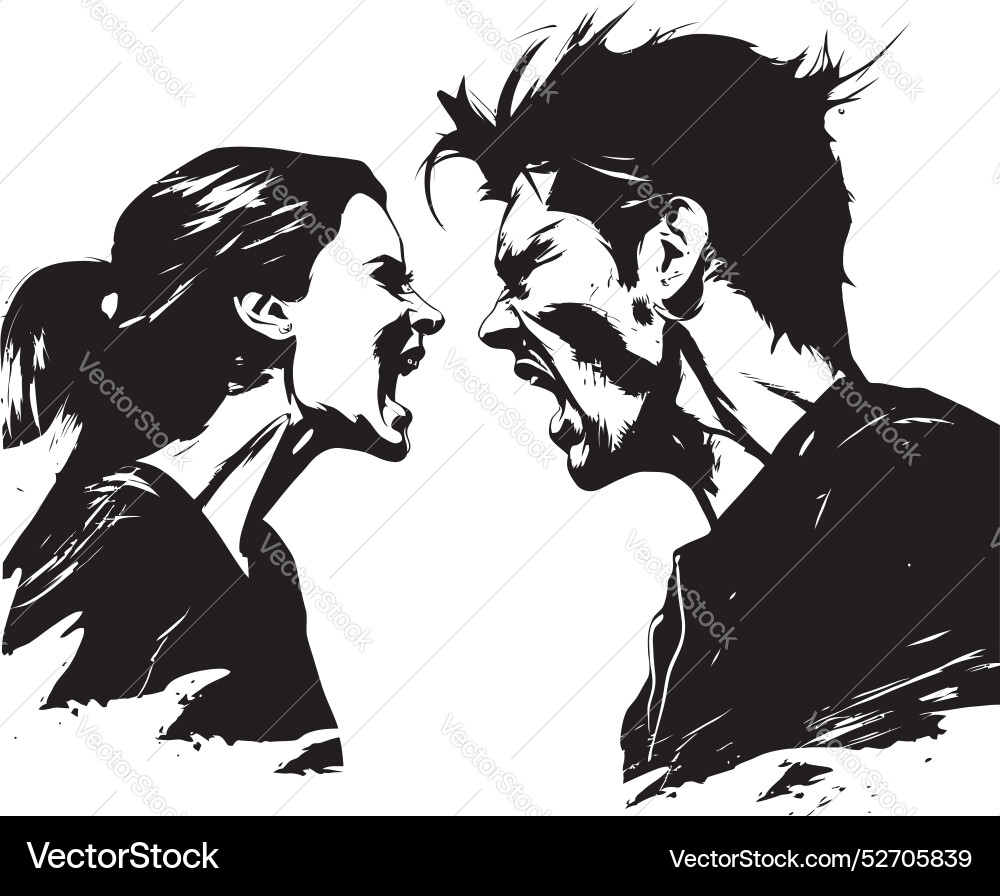 Discordant dance logo depicting couples discord Vector Image