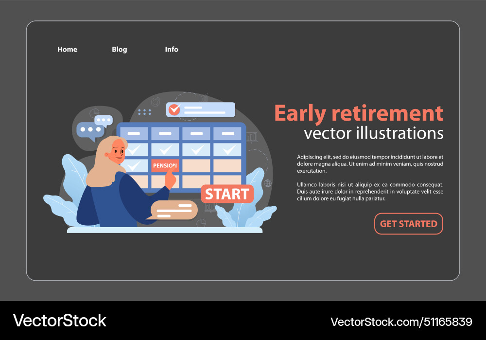 Early retirement concept Royalty Free Vector Image