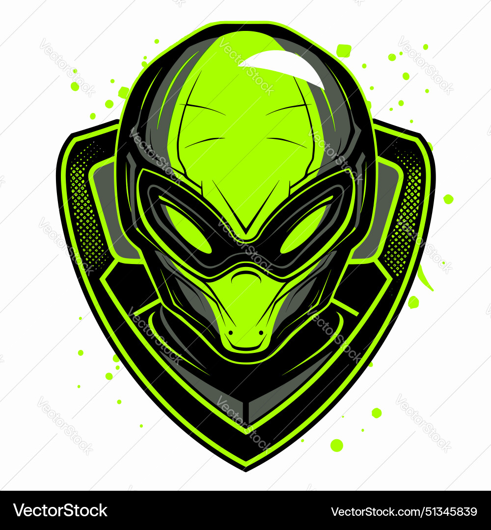 Esport logo alien icon sticker logotype Royalty Free Vector