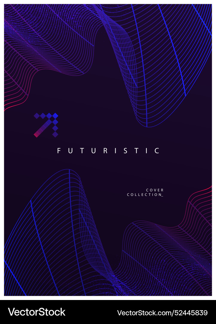 Gradient futuristic cover collection Royalty Free Vector