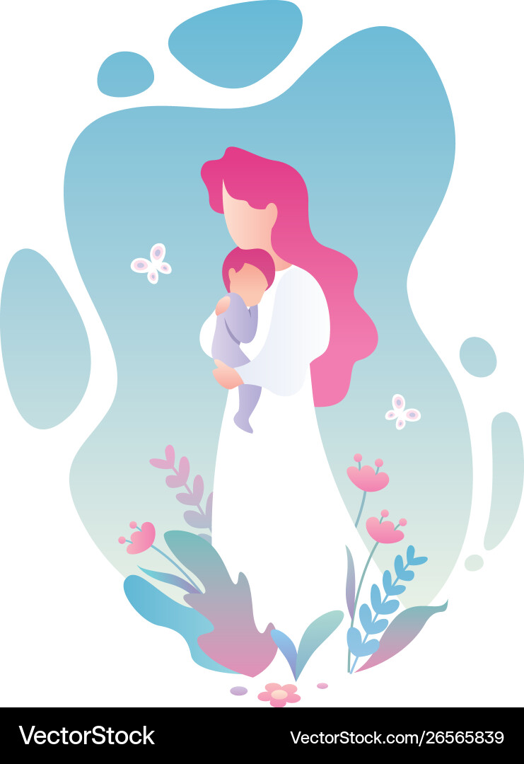 Mother and baby Royalty Free Vector Image - VectorStock