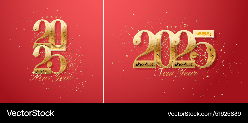 New years unique design with 2025 classic gold Vector Image