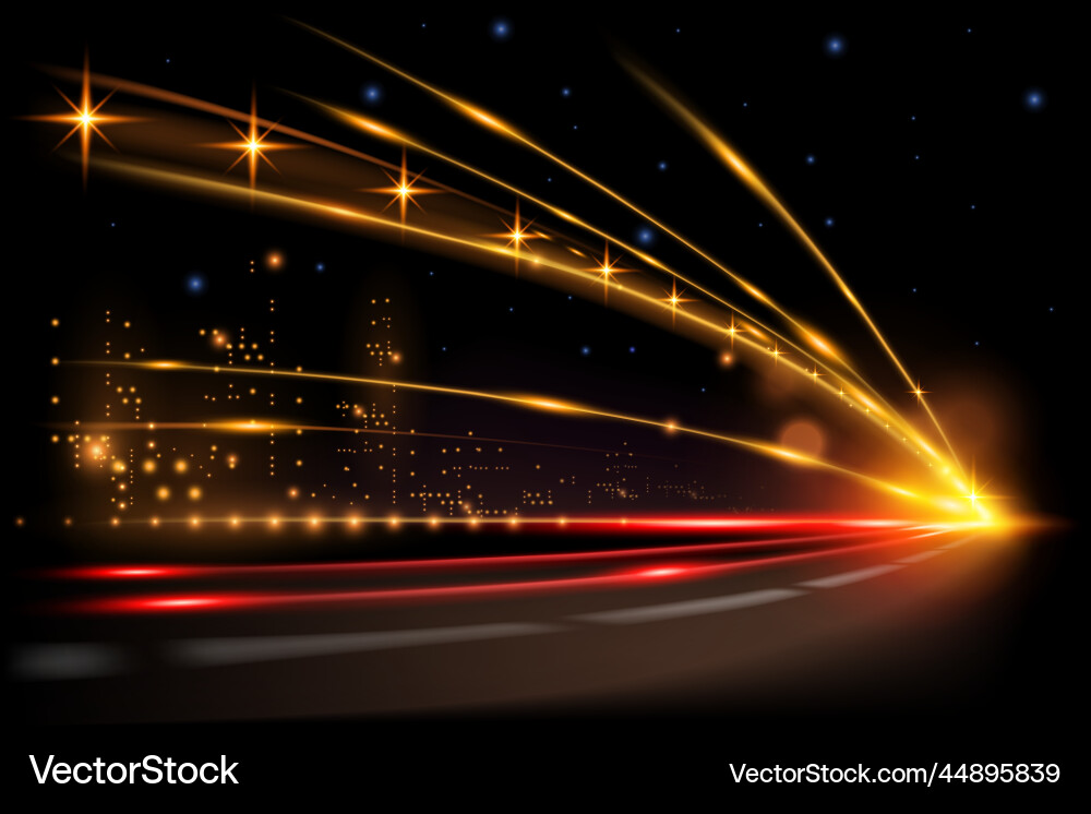 Night city road lights Royalty Free Vector Image