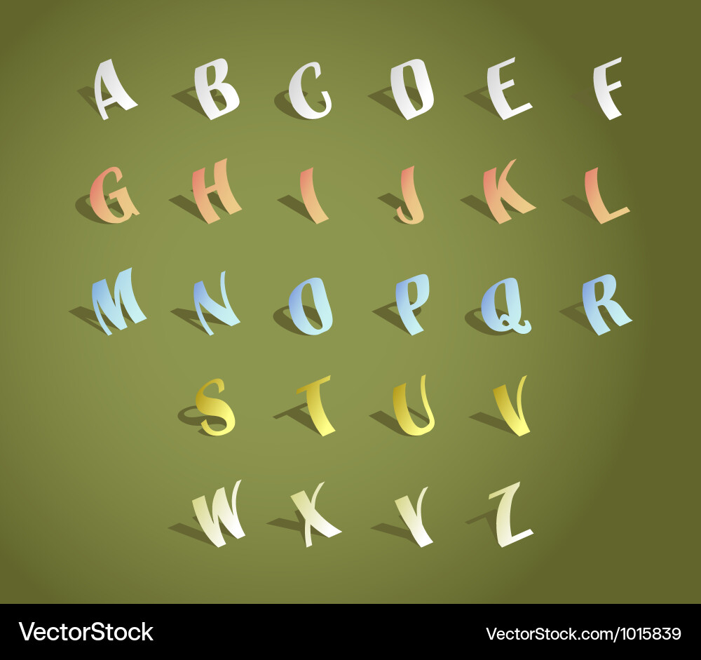Paper alphabets Royalty Free Vector Image - VectorStock