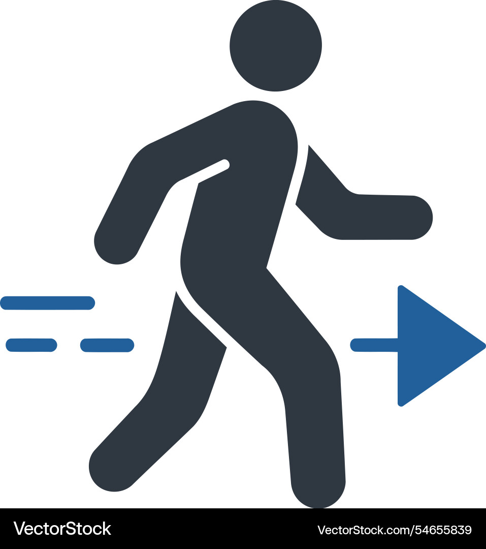 Person walking forward arrow icon Royalty Free Vector Image
