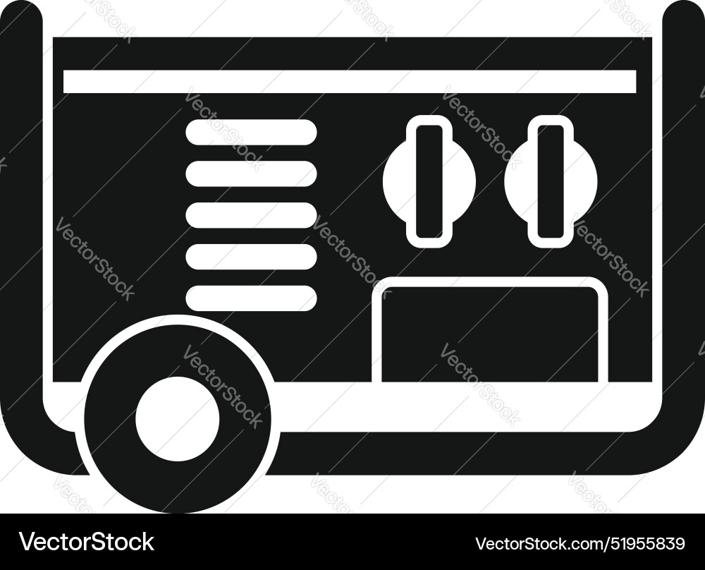 Portable generator providing backup power during Vector Image