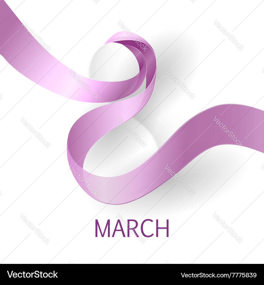 Ribbon march 8 greeting card Royalty Free Vector Image