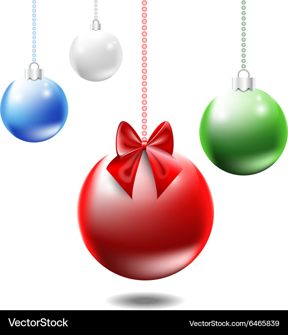Shiny Christmas Ornaments Royalty Free Vector Image