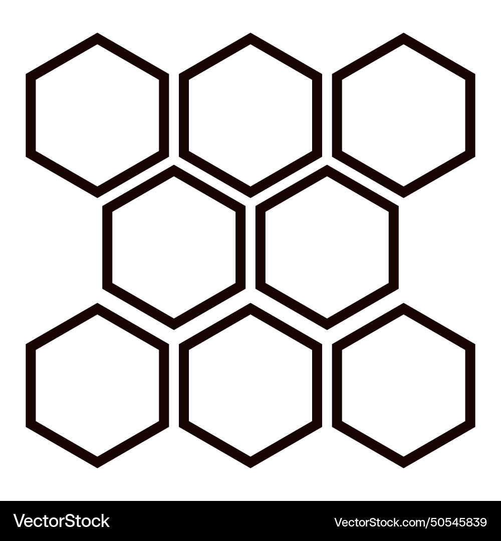 Simple honeycomb black with transparent Royalty Free Vector