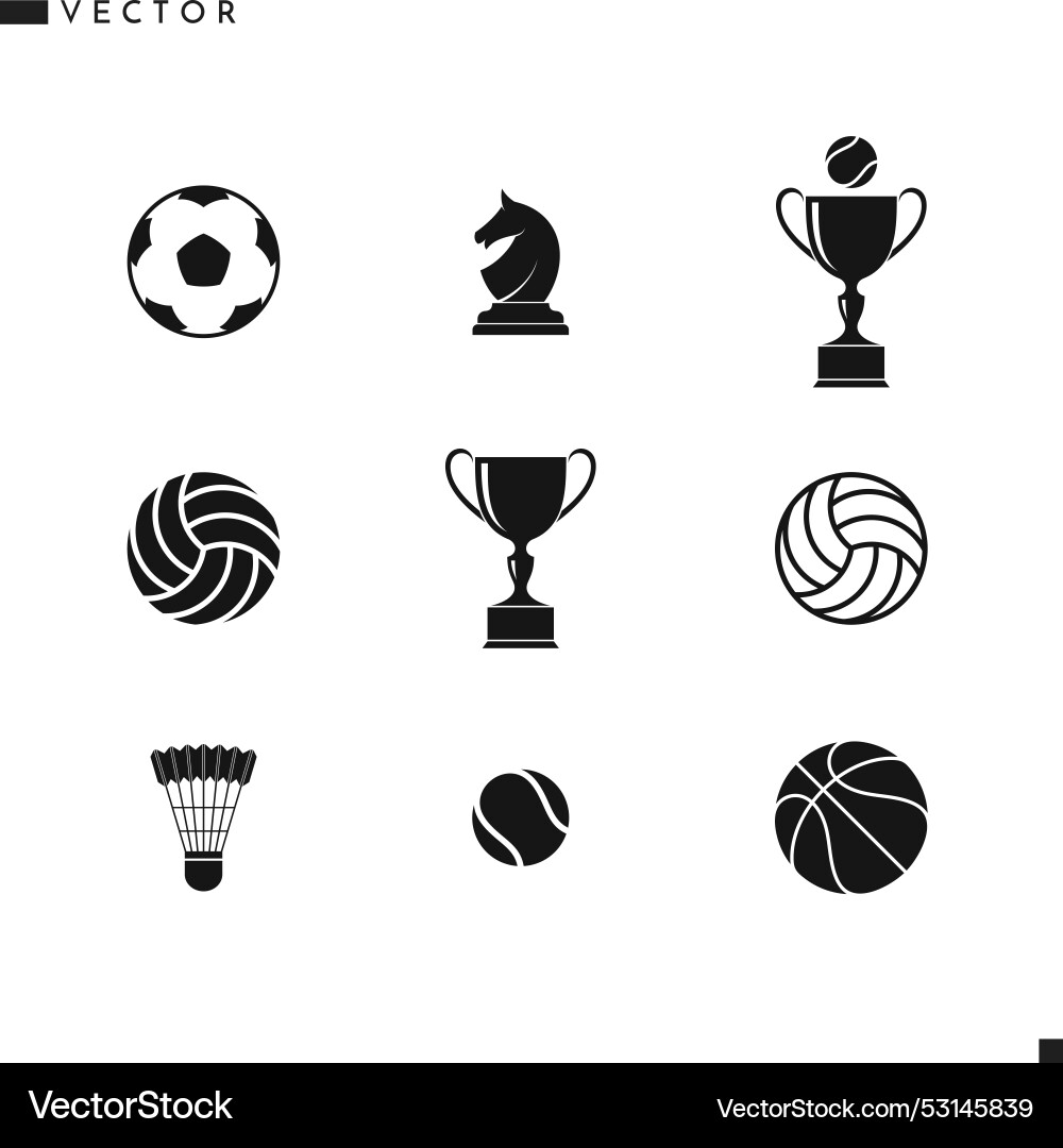 Sport collection icon set Royalty Free Vector Image