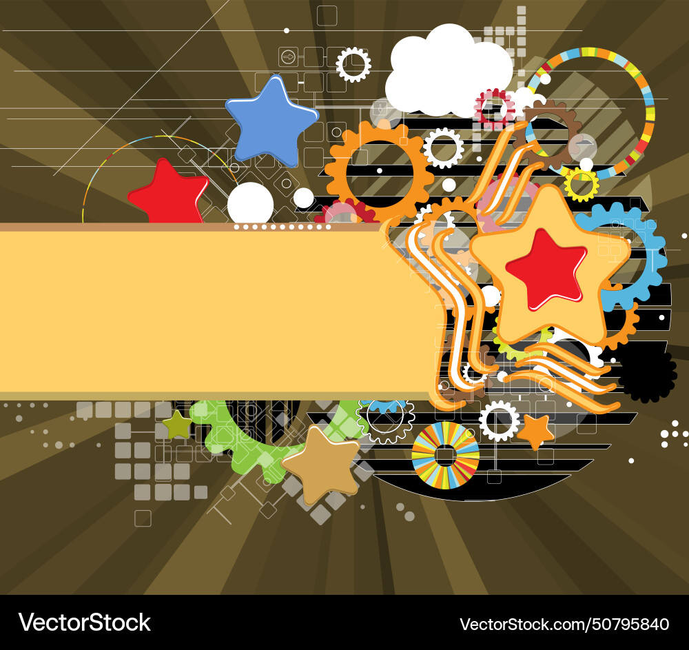 Abstract retro digital computer technology Vector Image