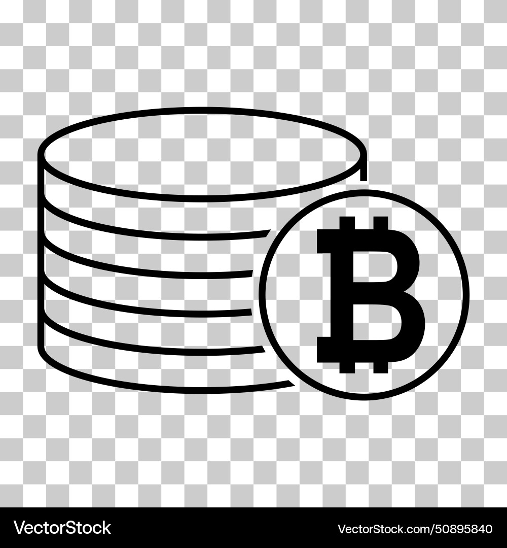 Bitcoin stack coin flat icon money design cash Vector Image